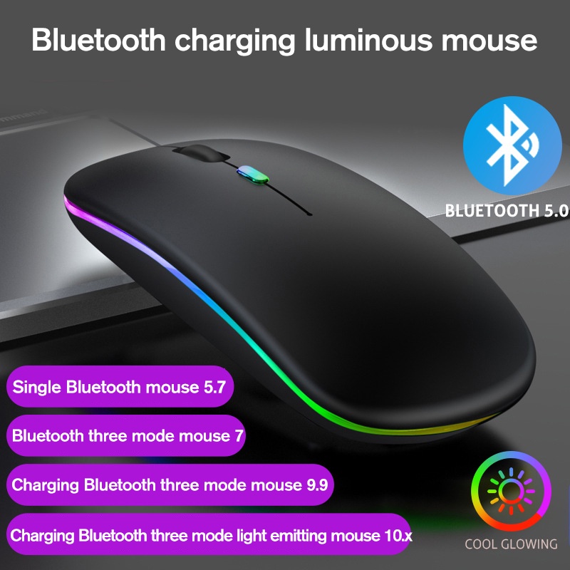 Bluetooth Charging Luminous Three-Mode Wireless Mouse Suitable For All ...
