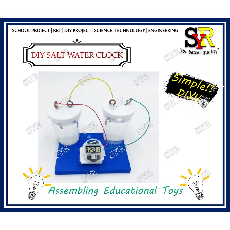 NEW!! DIY Clock Salt Water Electronic Science School Project RBT ...