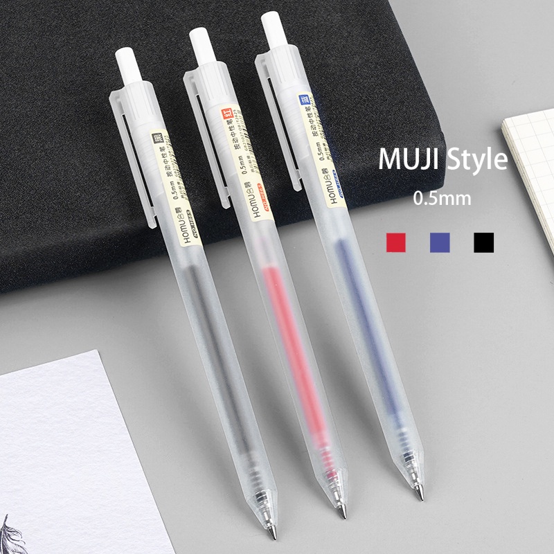 Retractable Gel Pen Simple Matte 0.5MM Bullet color Sign Pen Student ...