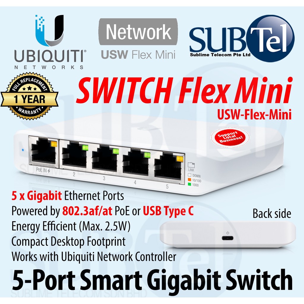 USW-Flex-Mini Ubiquiti UniFi Managed Gigabit Smart Switch USW Flex Mini ...