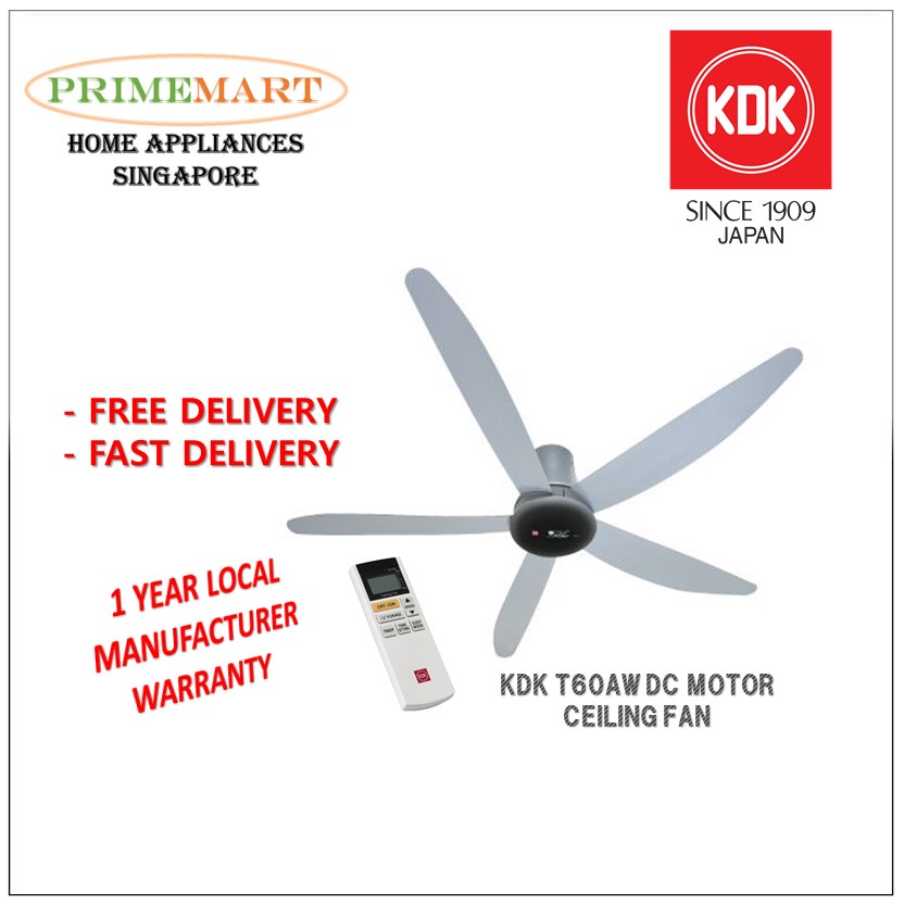 KDK T60AW DC Motor Ceiling Fan (Silver) * 1 YEAR LOCAL WARRANTY * READY ...