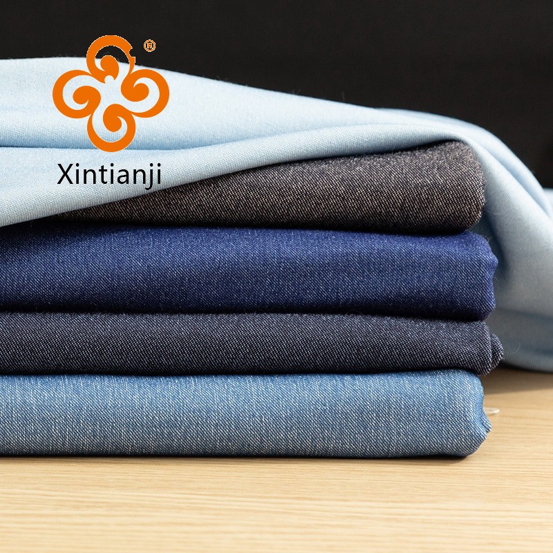 Thin Stretchy Denim fabric Cotton Elastic Jeans Washing Cloth Shiny ...