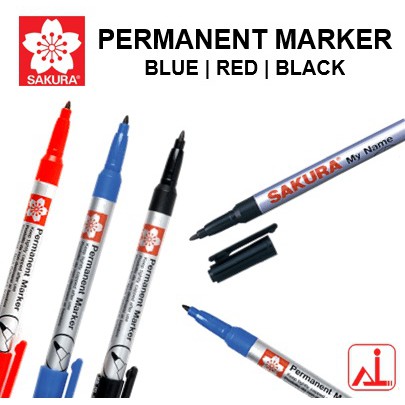SAKURA Name Marker Pen - Black, Blue & Red [Made in Japan] | Shopee ...