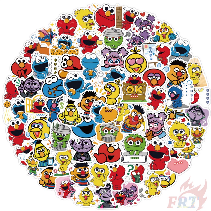 60Pcs/Set Sesame Street Stickers DIY Fashion Decals Doodle Stickers ...