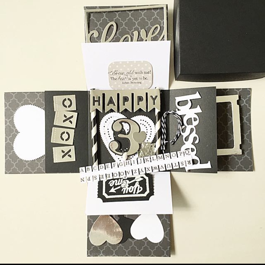 DIY Handmade Explosion Box Card with embellishment | Shopee Singapore
