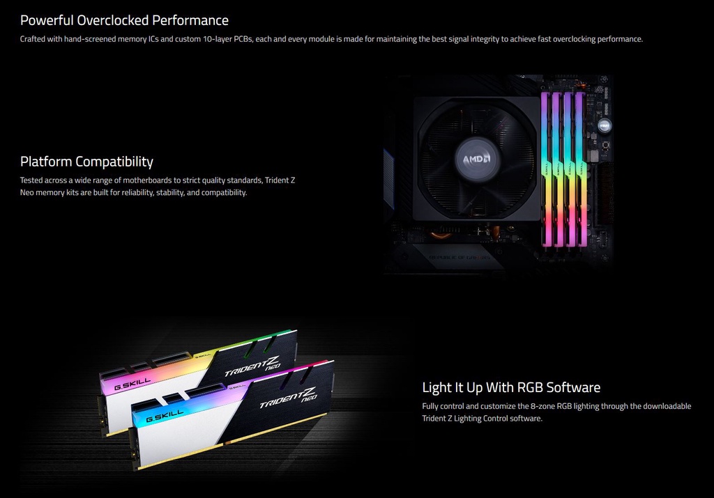 G.Skill (AMD) GSKILL Trident Z Neo DDR4-3200MHz/3600MHz/3800MHz DDR4 ...