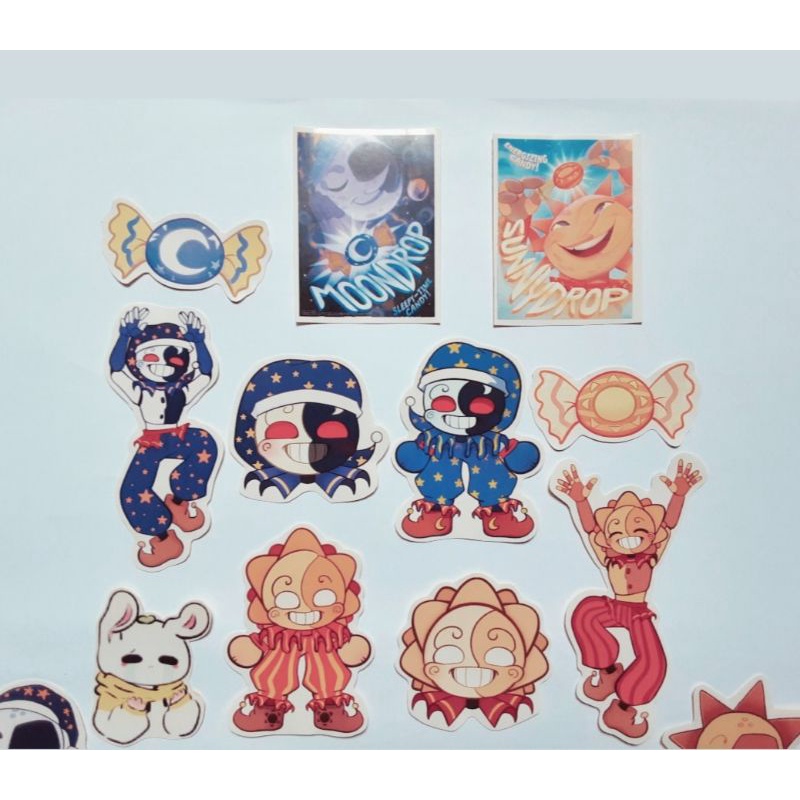 Fnaf SECURITY BREACH STICKERS SET 12pch (SUNDROP & MOONDROP) | Shopee ...