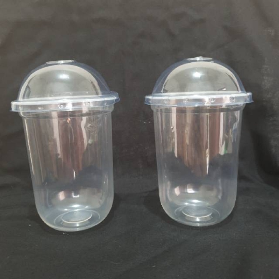 Oval PLASTIC CUP + LID 16OZ 16 OZ OVAL CLEAR PLASTIC CUP POP ICE JUICE ...