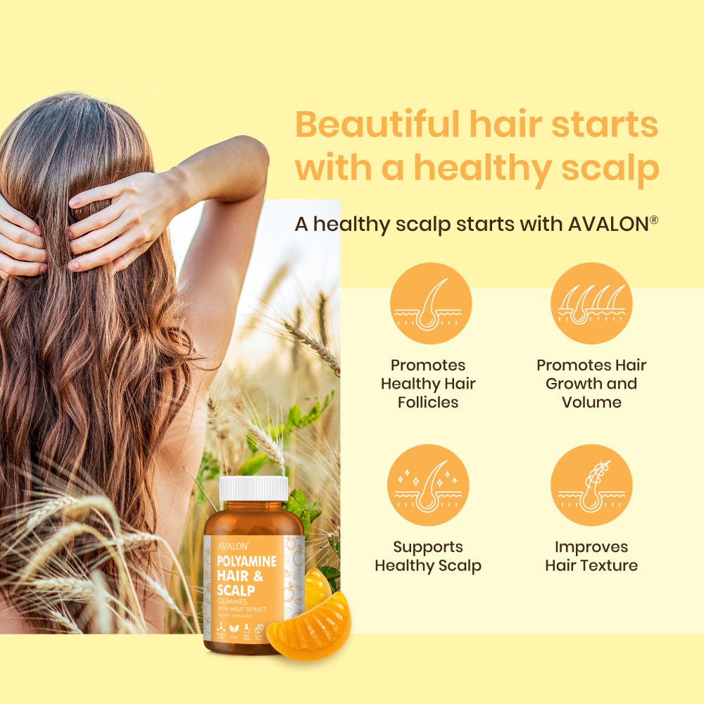 [12.12] AVALON Polyamine Hair & Scalp Gummy 60s | Scalp treatment ...