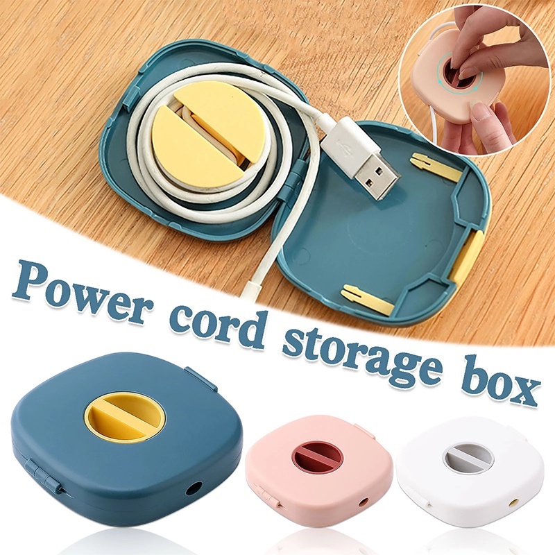1Pc Creative Rotating Plastic Cable Winder Storage Box Portable ...