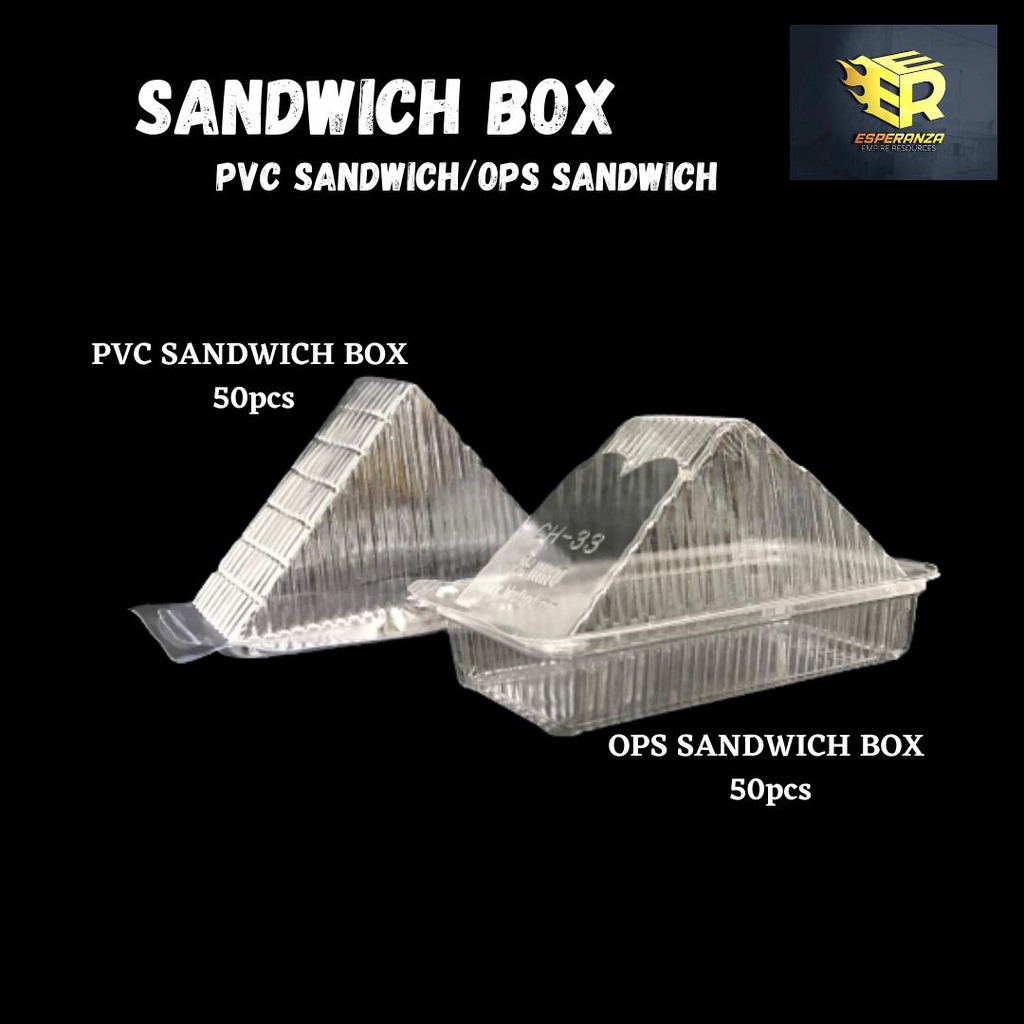 SANDWICH BOX/PVC SANDWICH BOX/OPS SANDWICH BOX/BEKAS SANDWICH 50PCS PER ...