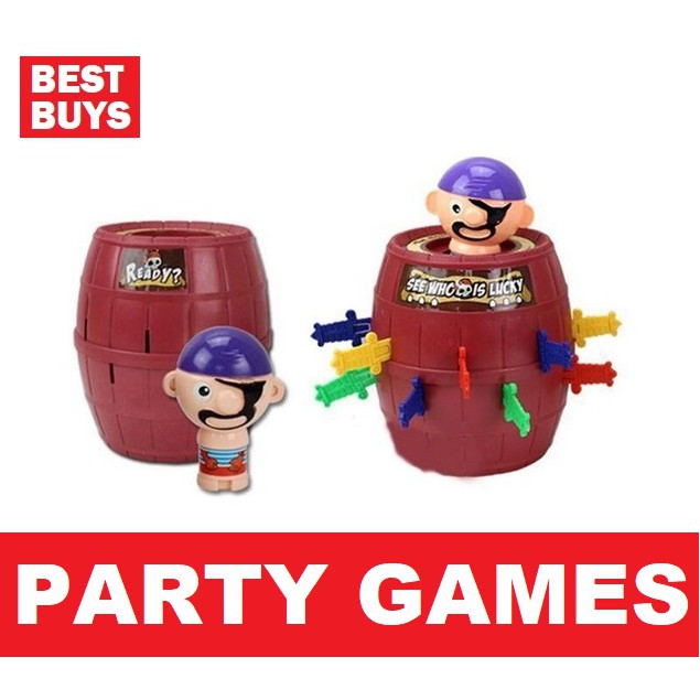 POP UP PIRATE BARREL ROULETTE GAME Jumping Surprise Party Games ...