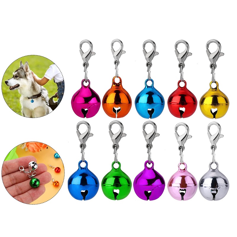 Jingle Small Bells DIY Key Pendant Pet Cat Dog Collar Bell With Clasps ...