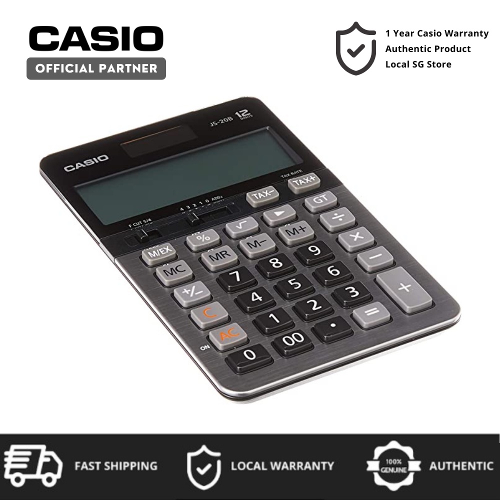 Casio Heavy Duty Calculator 12 Digits JS-20B Tax & Exchange Function(1 ...