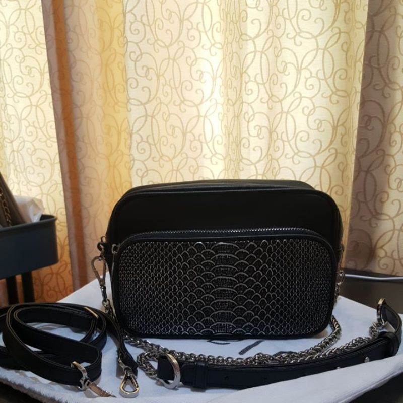 Vissy bag (black snake scale) | Shopee Singapore