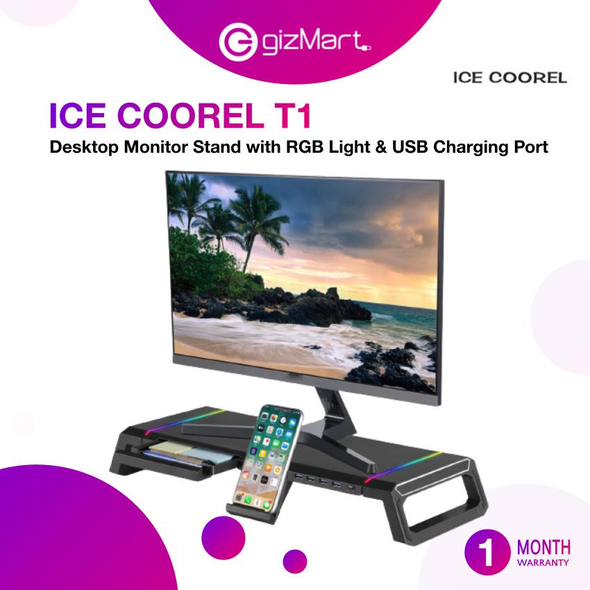 Ice Coorel T1 USB Computer PC Monitor Base Stand Desktop Organizer with ...