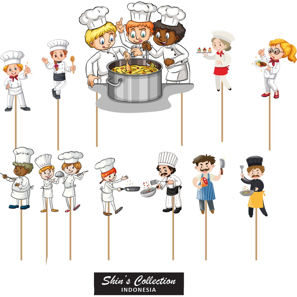 Chef Chef Cake Topper set Of 12pcs | Shopee Singapore