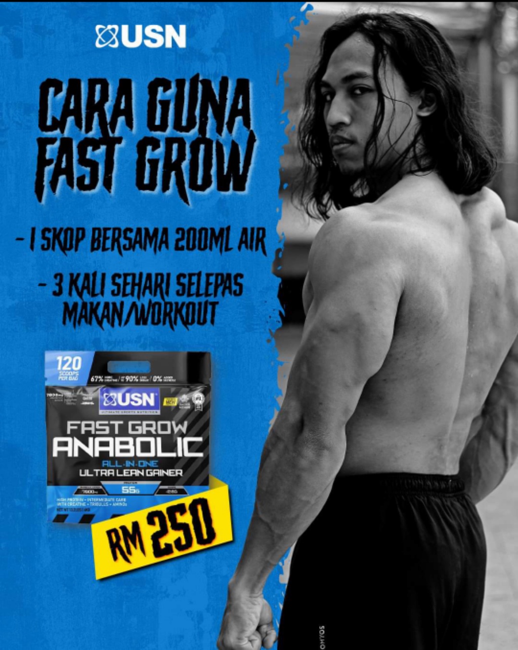 USN Fast Grow Anabolic lean Weight Gainer 4 kg / 6 kg + - Makanan ...