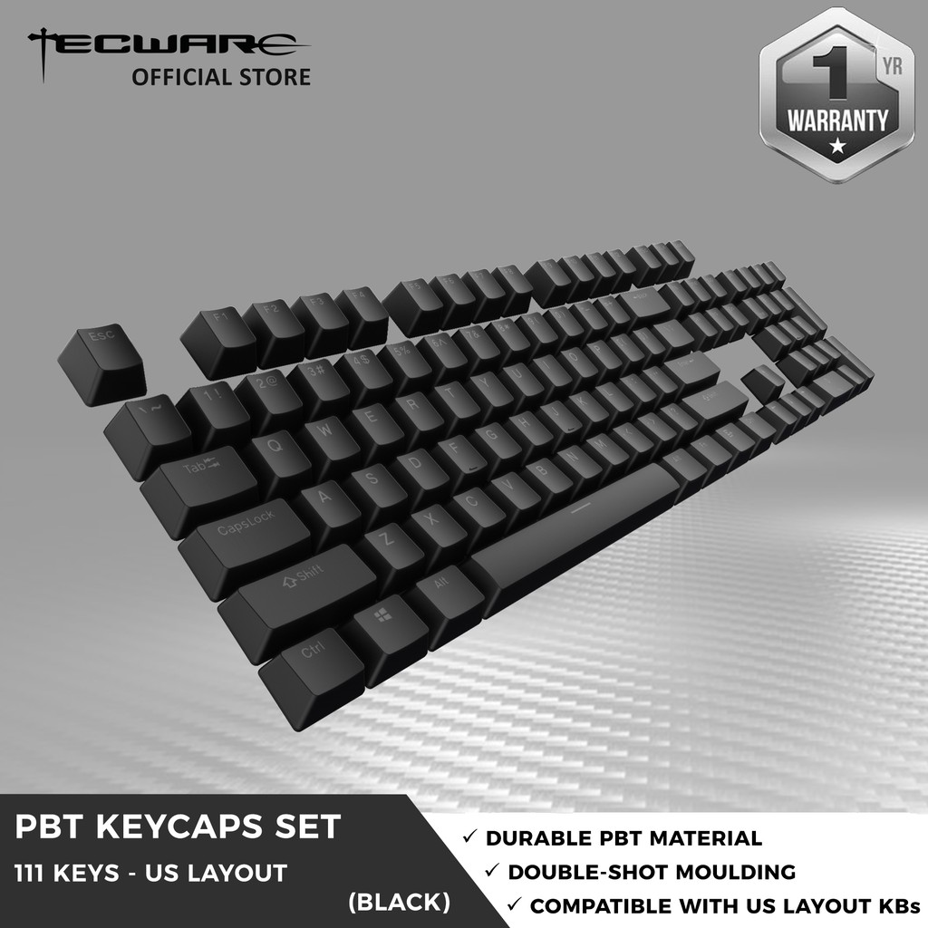 Tecware PBT Keycap Set Backlit Shine through Keycap sets (111 keys) [6 ...