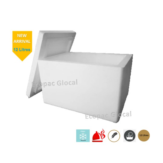 Polyfoam Styrofoam Cooler Box 12 litres Ais box Insulation White Ice ...