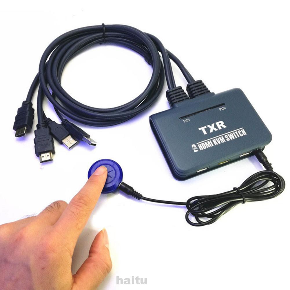 2-Port USB HDMI KVM Switch With Cable&switch button for Monitor ...