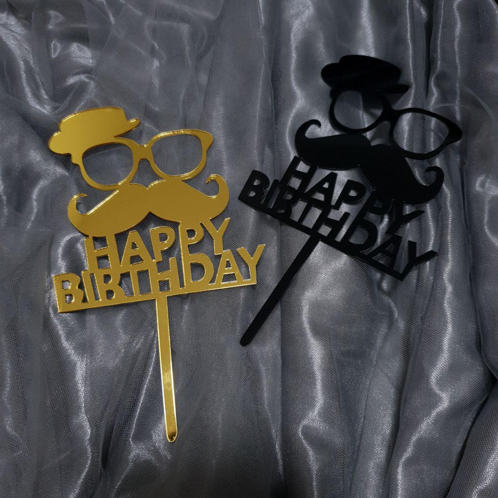 Happy Birthday Topper - Moustache | Shopee Singapore