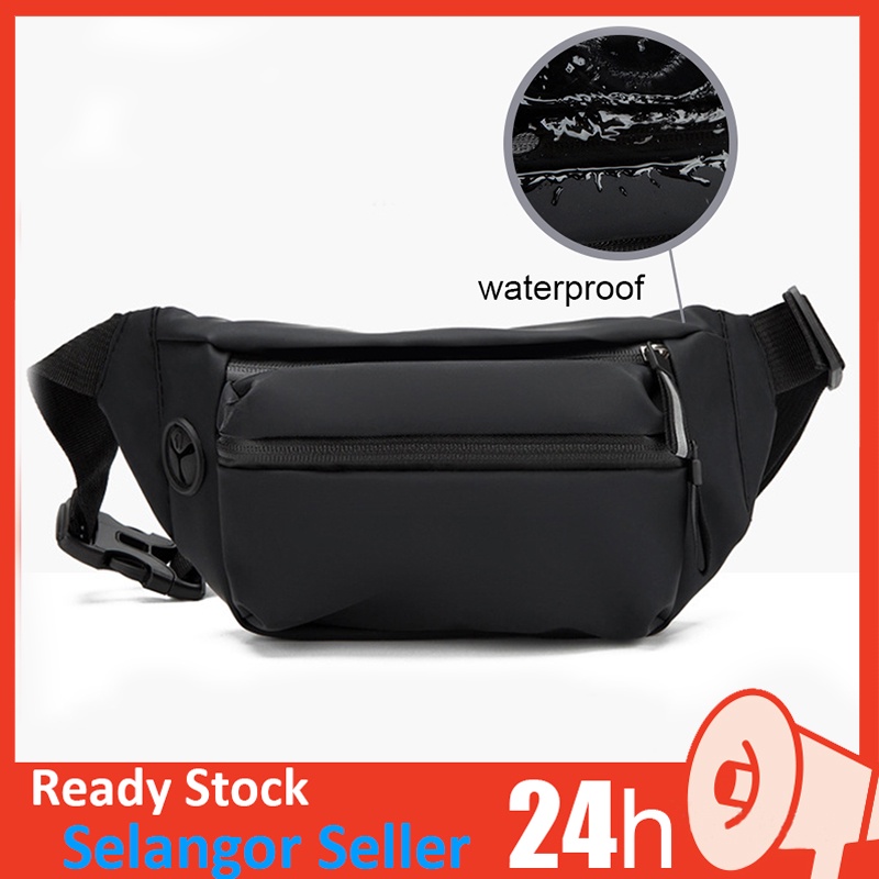 Waist Bag Waterproof Nylon Pouch Bag Men Chest Bag Sports Fashion Bag ...