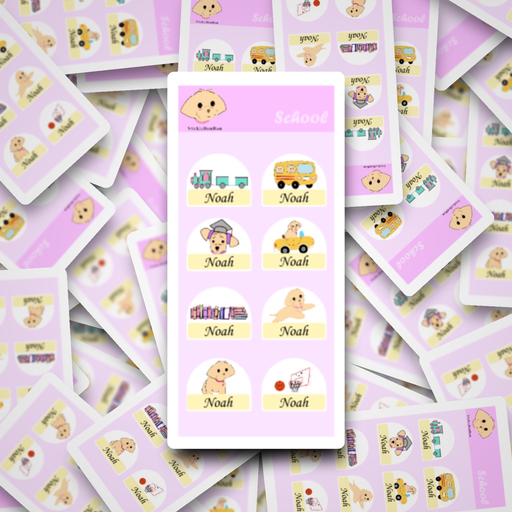 48 Cute Kids Name Stickers | School Labels | Daycare Labels ...