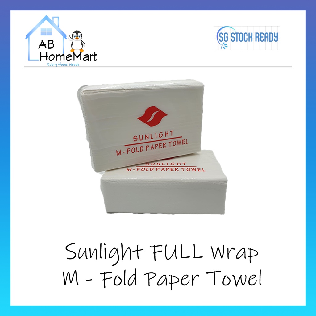 💯 [SG STOCK] SUNLIGHT M Fold Paper Towel [FULL WRAPPED] | N Fold paper ...