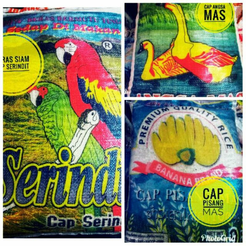 beras siam cap angsa mas , serindit , pisang original thai 9kg | Shopee ...
