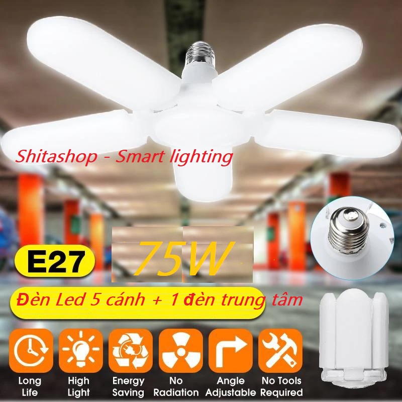 5-wing Led Light + 1 Central Lamp With Power 75W Super Bright | Shopee ...