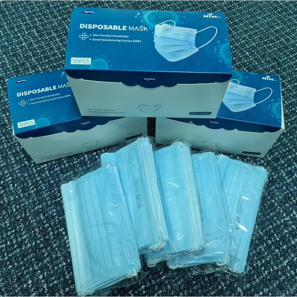 Disposable mask (3 boxes; 50 pcs per box) | Shopee Singapore