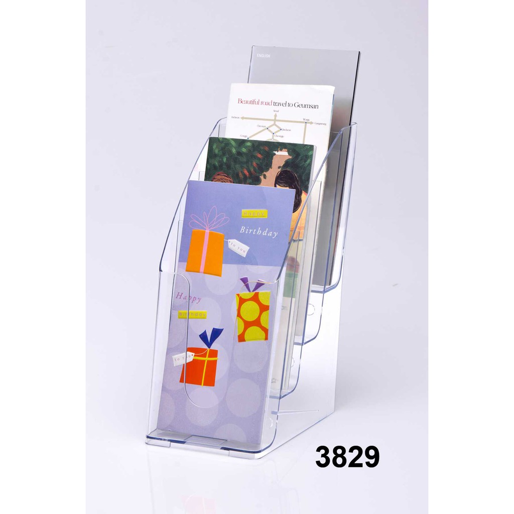Four Tier Leaflet Brochure Holder U Cuts Single Magazine Brochure ...