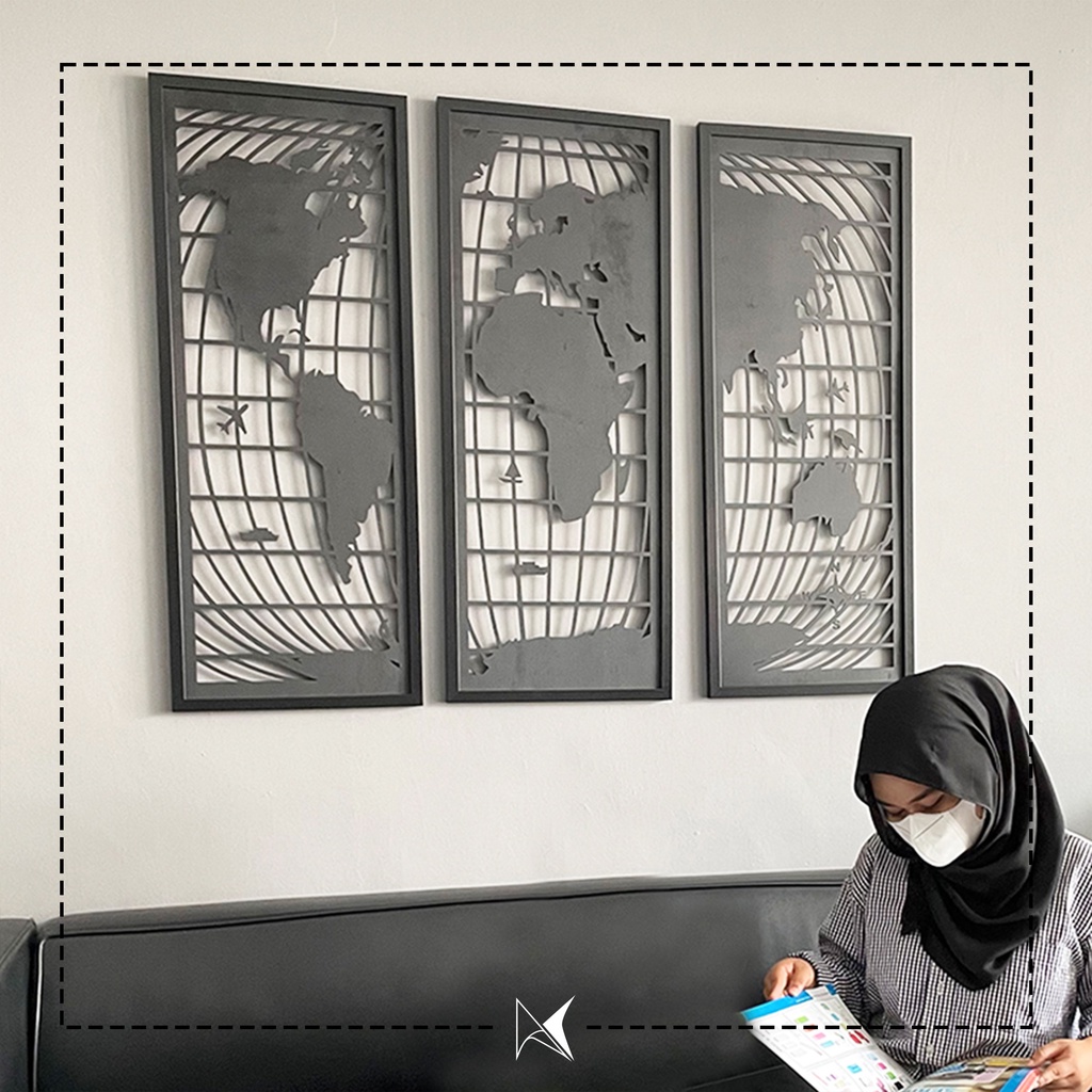 World Map Wall Living Room World Map Wall Decoration Office | Shopee ...