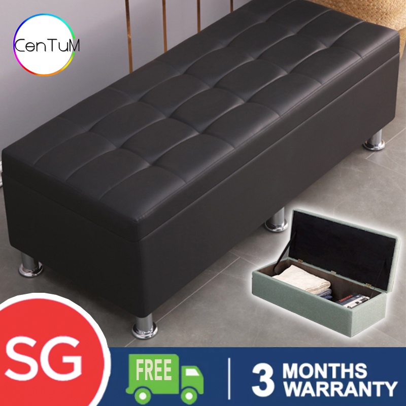 Lucilo PU Leather Storage Stool Bench Sette Stainless Steel Legs ...