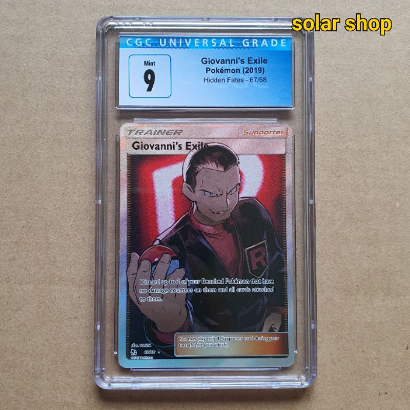 Pokemon TCG Hidden Fates Giovanni's Exile CGC 9 Slab Graded Card ...