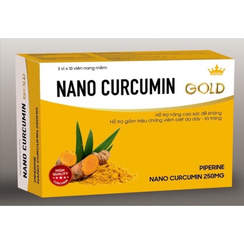 Nano CURCUMIN GOLD Kingphar - (Box of 30 capsules) - Reduce symptoms of ...