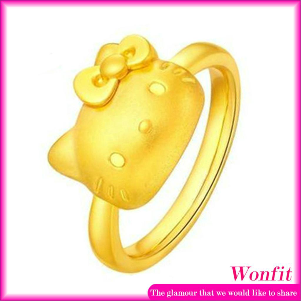 24K Gold Plated Adorable Hello Kitty Adjustable Ring For Men & Women ...