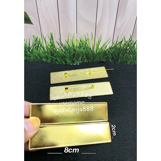 Gold & silver Brass gold & silver Chest Nameplate Plate 2cm x 8cm Thick ...