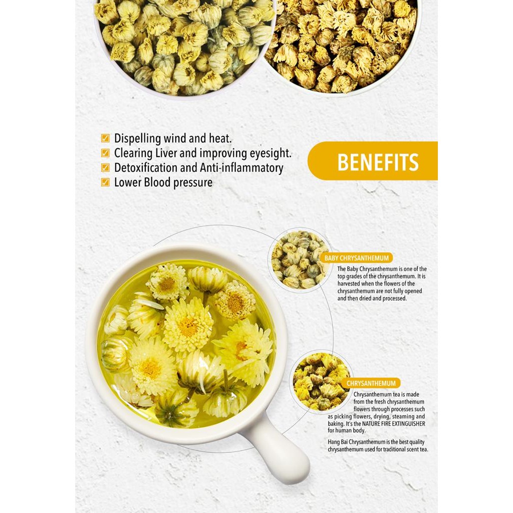 Premium Dried Chrysanthemum (菊花) - 150g / 200g | Shopee Singapore