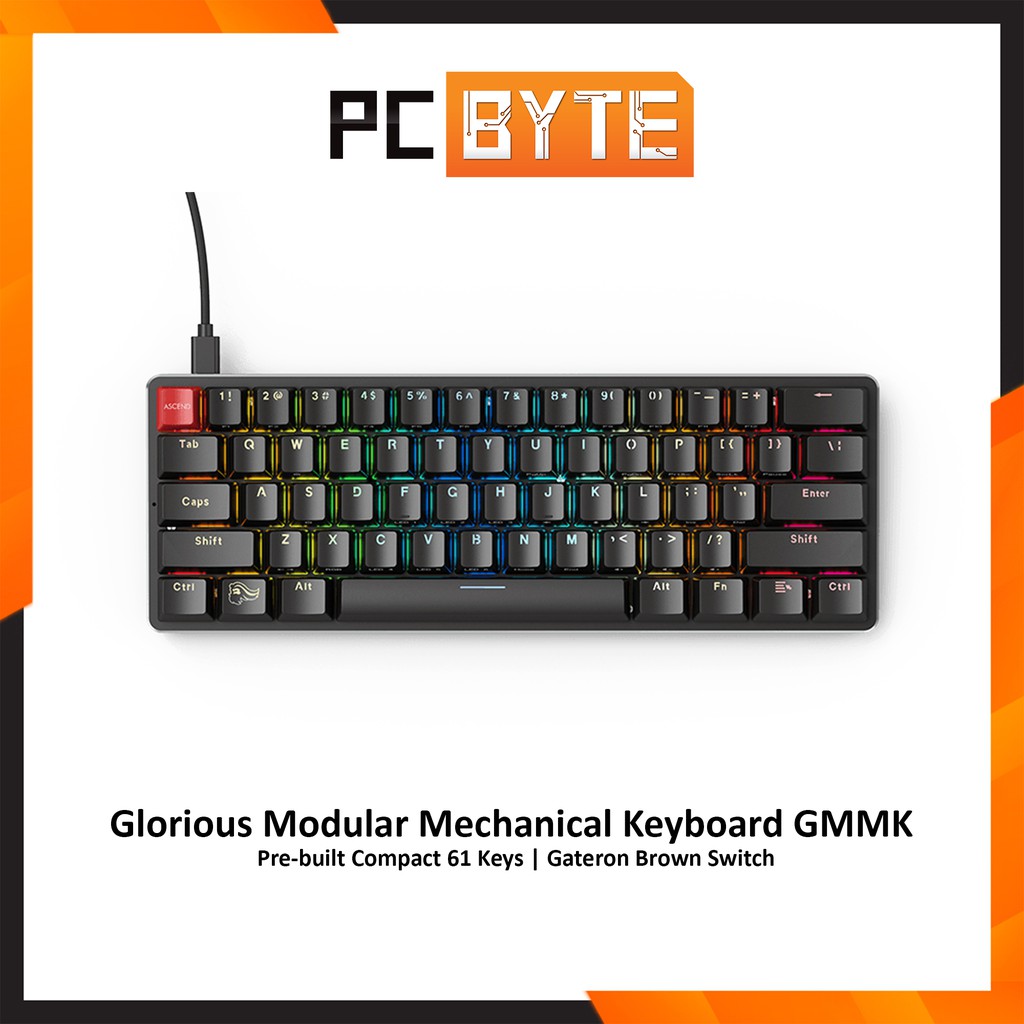 Glorious Modular Mechanical Keyboard - GMMK (Pre-Built Compact 61 Keys ...