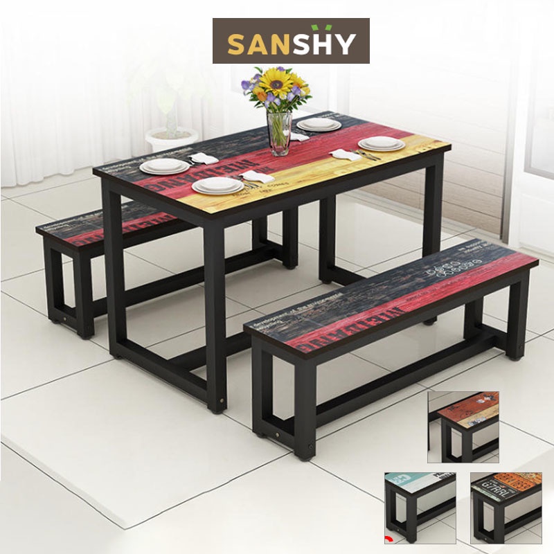 [有货]Dining Table With Chair Combination Retro Bench Simple Hotel Snack ...