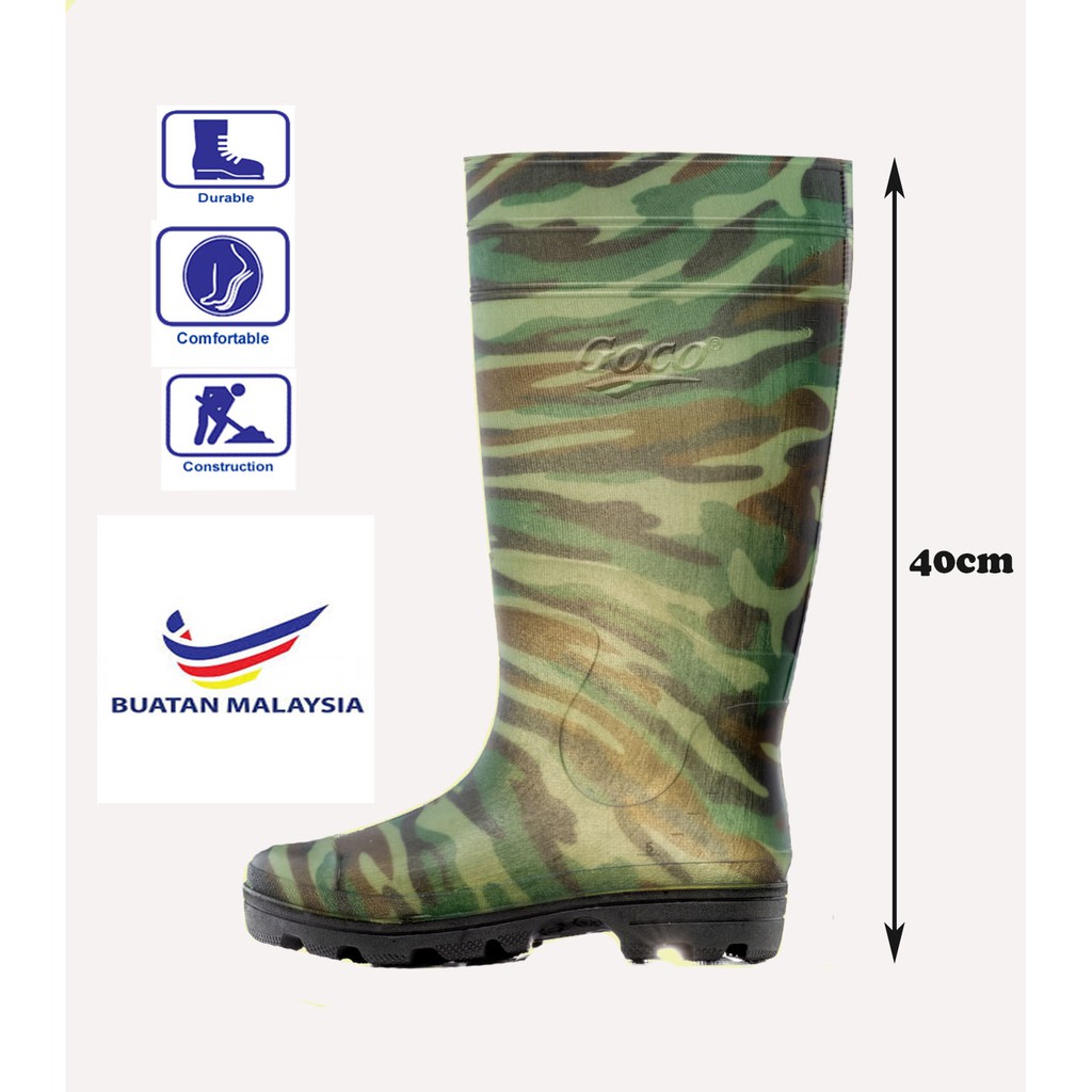 GOCO 980 Army Kasut Getah Kerja Kebun / Army Rubber Rainboot | Shopee ...