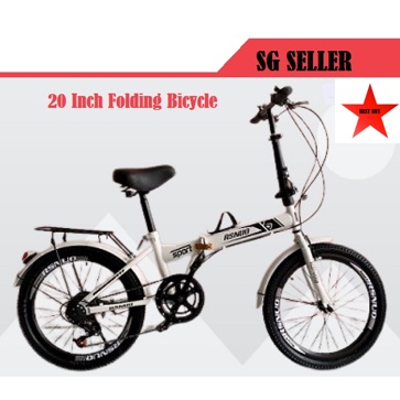 20 Inch Folding Bicycle / 6 Speed Gear Cycle / Adult Cycle / White ...