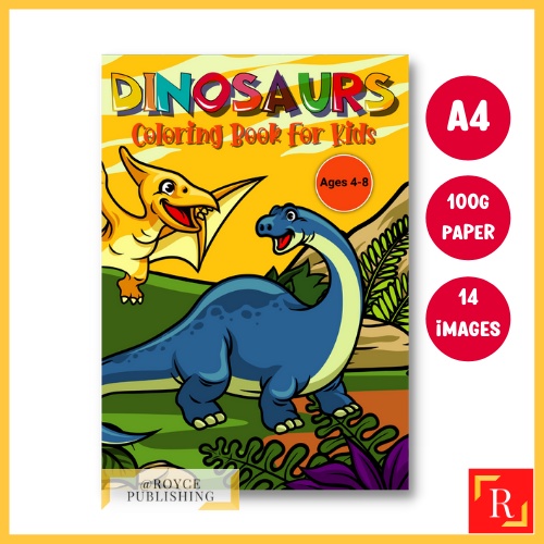Dinosaur Colouring Book For Kids, Preschoolers and Toddlers 1 - (A4 ...