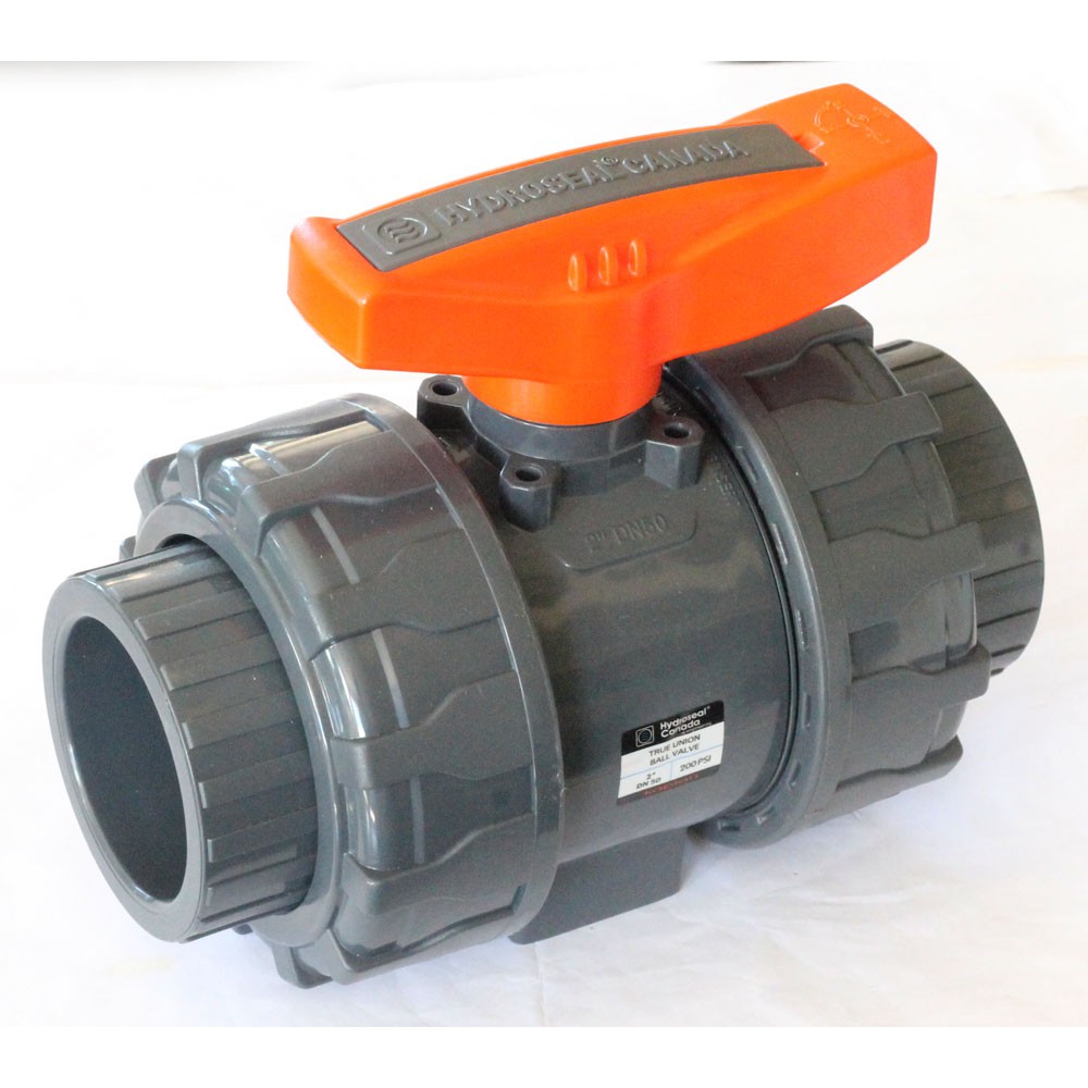 HYDROSEAL CANADA PVC Double Union Ball Valve Socket End 2 inch, 50 mm ...