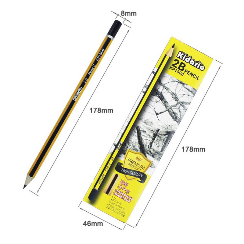 Kidario Pencil 2B 12 pcs/per box | Shopee Singapore