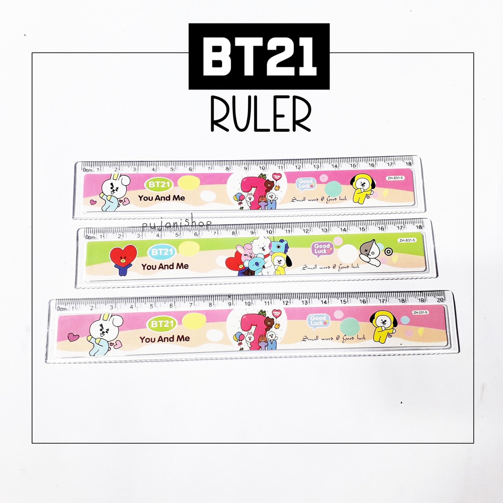 Bts BT21 Character Ruler 18cm | Kids Stationery | Shopee Singapore