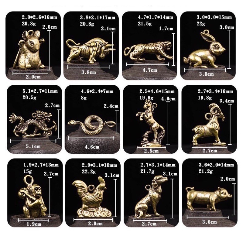 Feng Shui Display Statue, Bronze Decoration of 12 Zodiac Animals ...