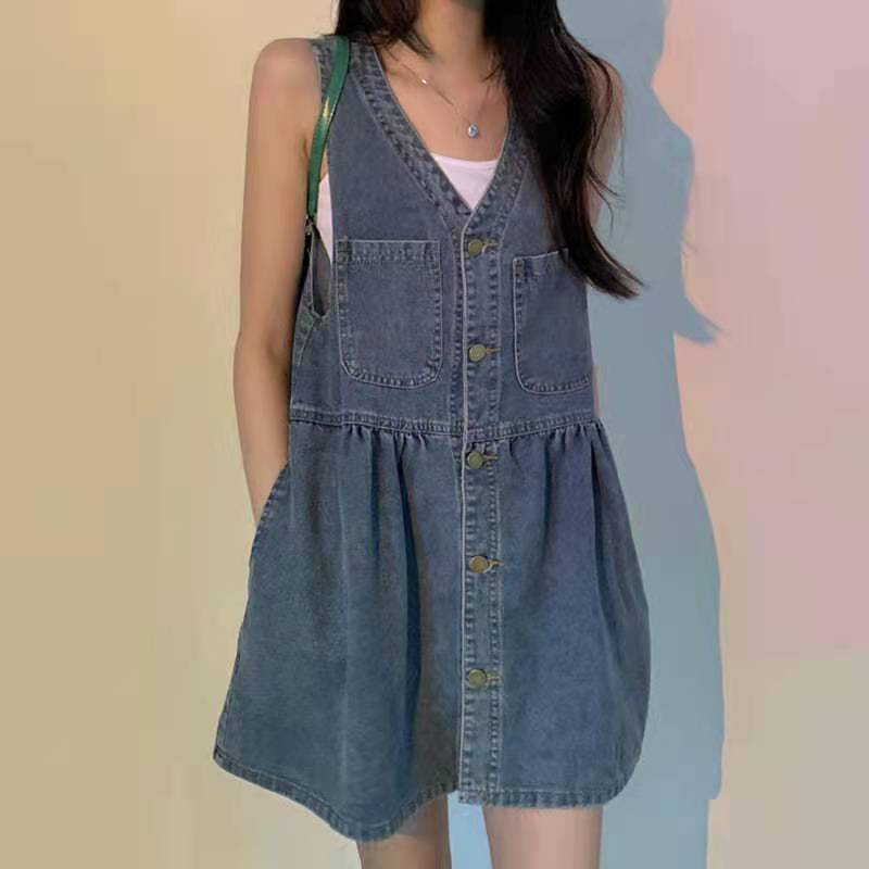 [snow] Summer New Style Korean Version Loose Sleeveless Denim Vest